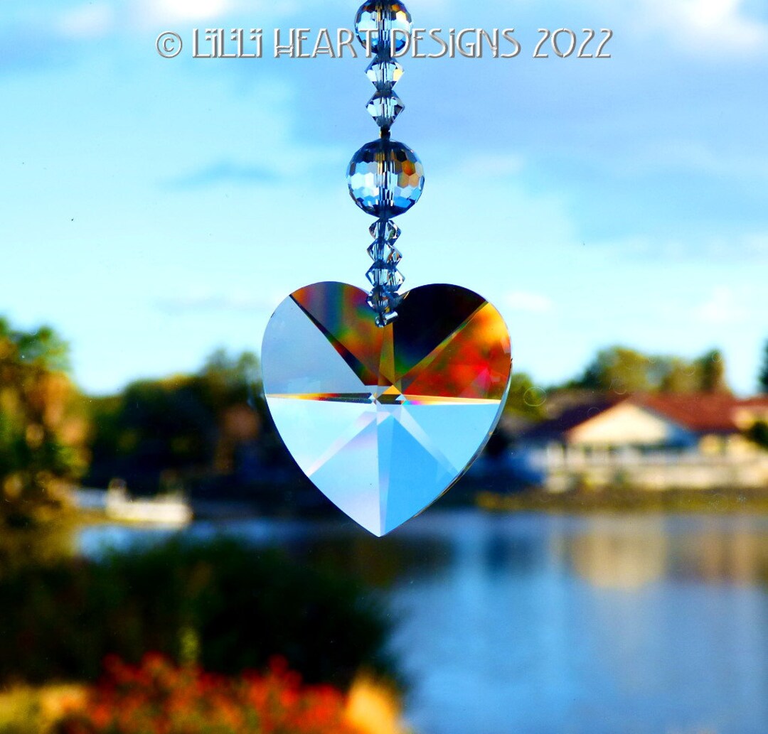 Swarovski Crystal Suncatcher BIG Retired 40mm Clear Heart Suncatcher ...