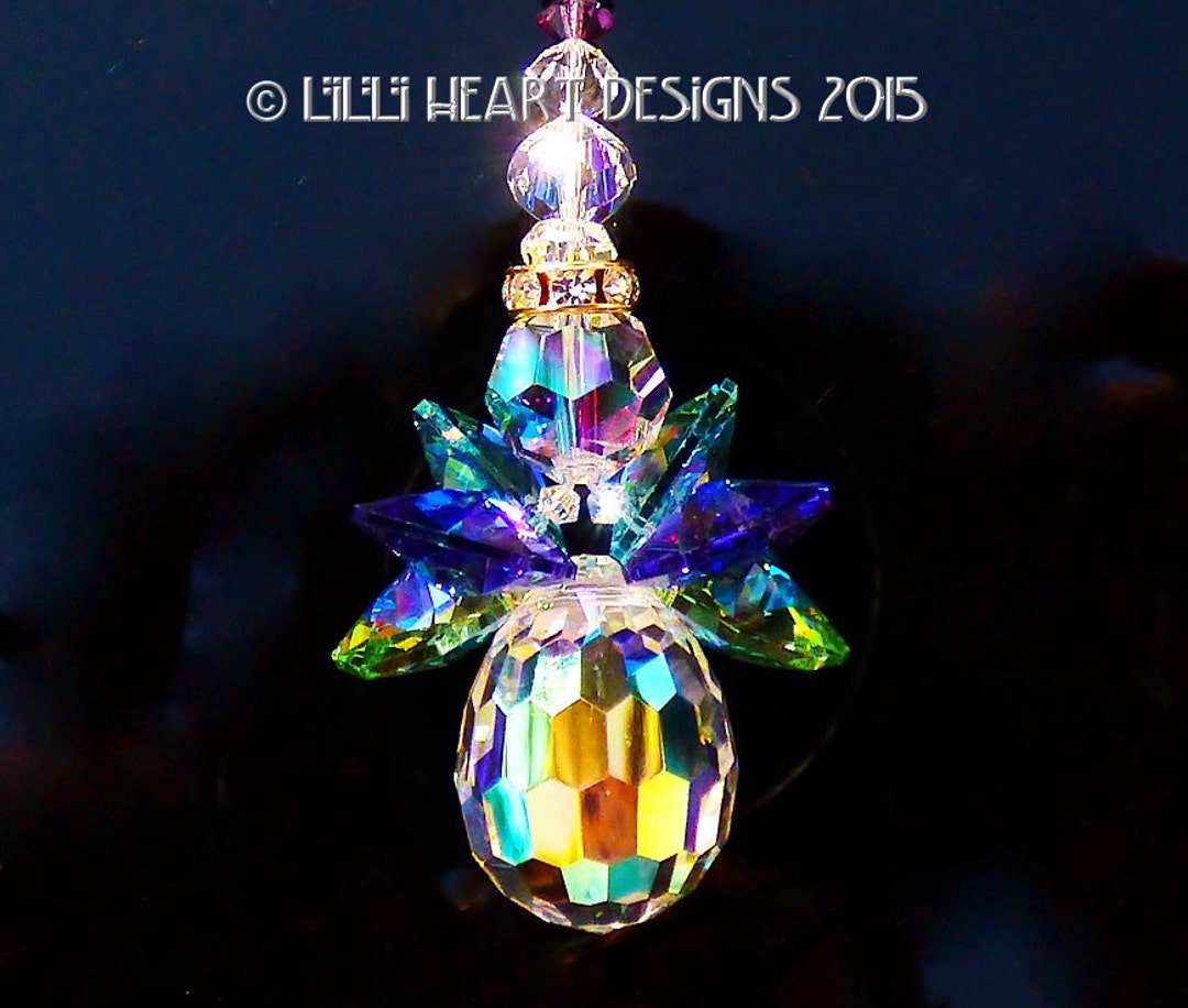 Suncatcher Swarovski Crystal the Original *PEACOCK COLORS ANGEL ...