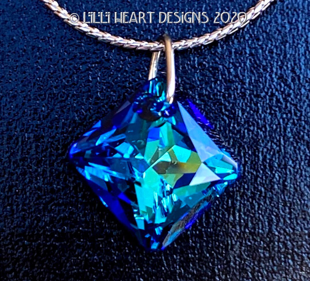 NEW Design by Swarovski Crystal The Princess Cut Pendant in | Etsy