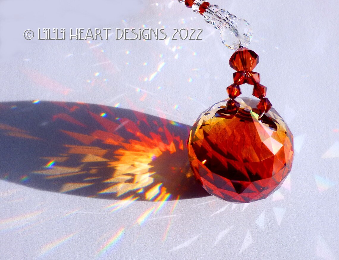 Swarovski Crystal Suncatcher Red Magma *FIREBALL* 30mm Logo Ornament ...