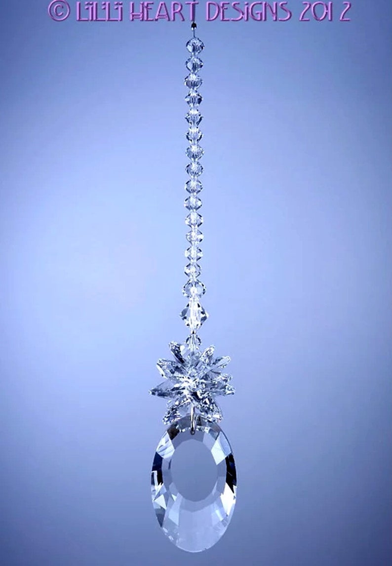 Oval Crescent Clear Crystal Energy Gate Fung Shui Sun Catcher | Etsy