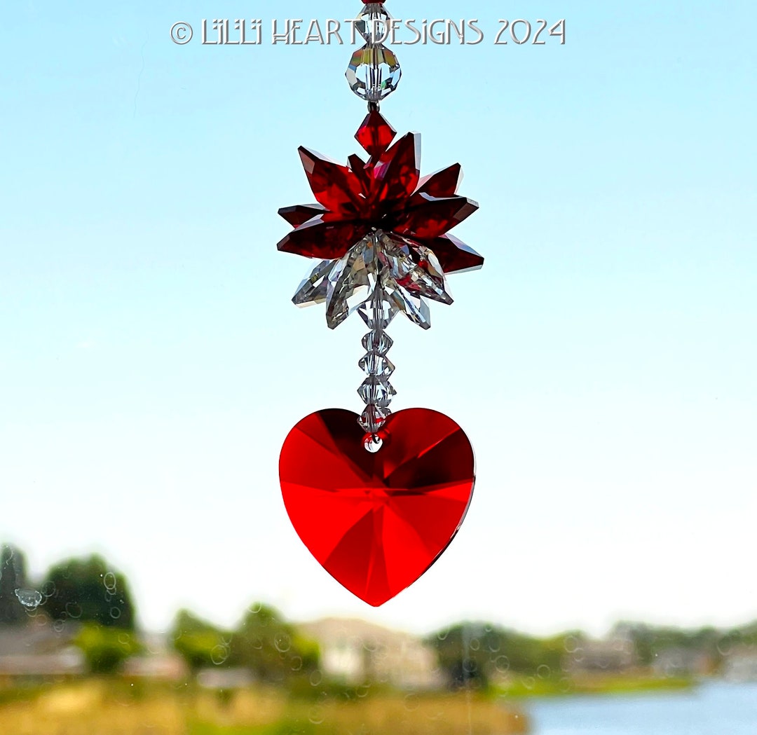 Swarovski Crystal RARE Red Heart With Two Rare Reds Siam and Light Siam ...