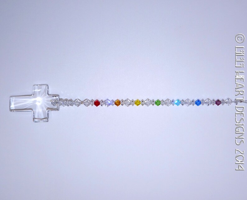 Swarovski Crystal Suncatcher CROSS 40mm Large Clear Cross | Etsy