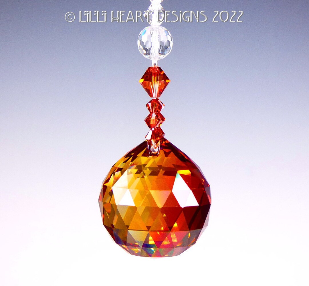 Swarovski Crystal Suncatcher Red Magma *FIREBALL* 30mm Logo Ornament ...
