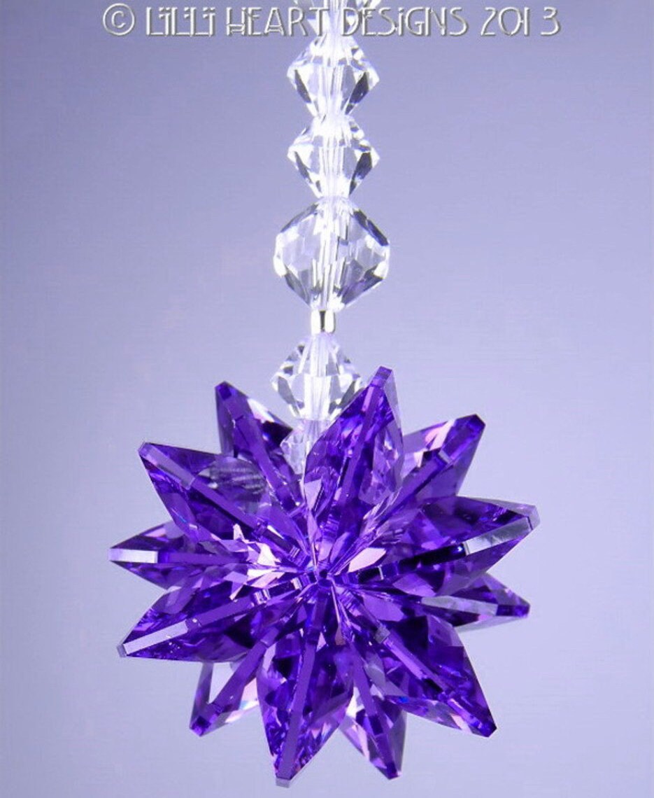 Swarovski Crystal Blue Violet PURPLE Suncatcher With Clear - Etsy