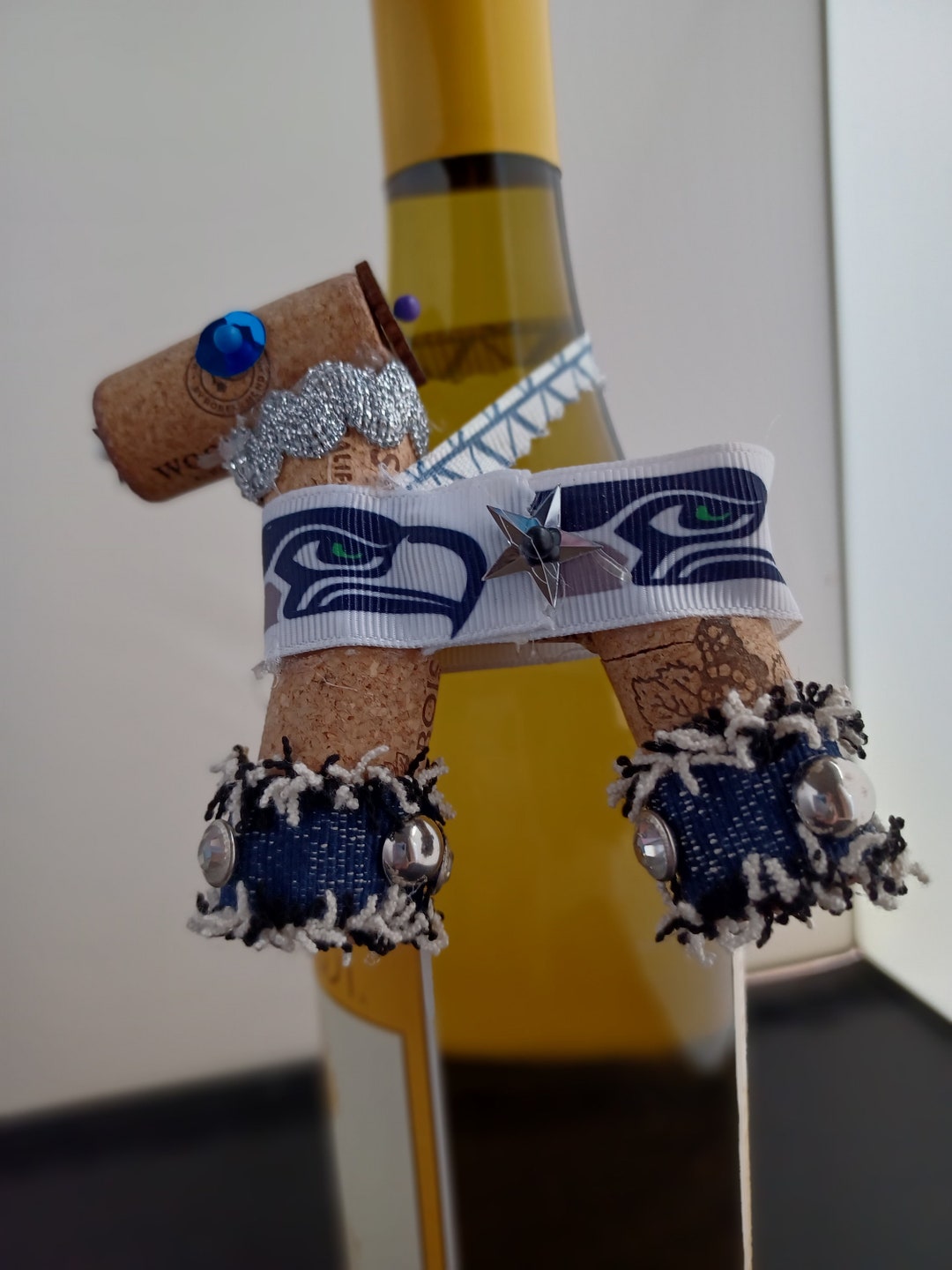 Seattle Seahawks Wine Cork Ornament. Made With Recycled Wine Corks ...
