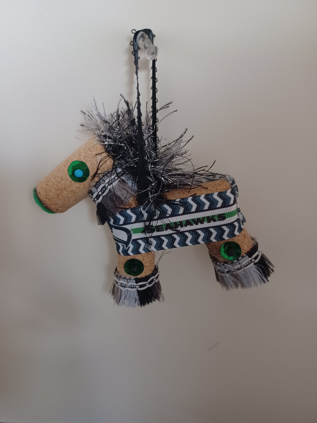 Seattle Seahawks Wine Cork Ornament. Made With Recycled Wine Corks ...