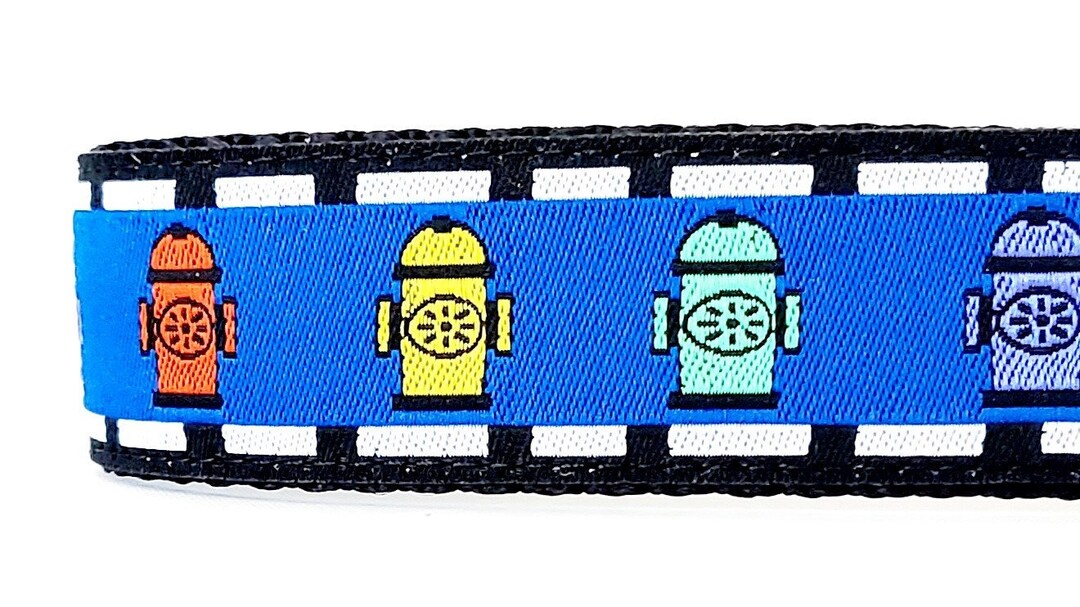 Fire Hydrants Dog Collar / Adjustable / Fireman / Dog Collars / Large ...