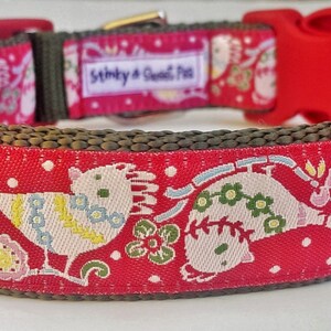 Holiday Birds Dog Collar / Handmade / Pet Accessories / Adjustable ...