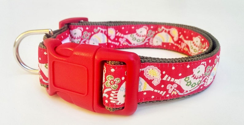 Holiday Birds Dog Collar / Handmade / Pet Accessories / | Etsy
