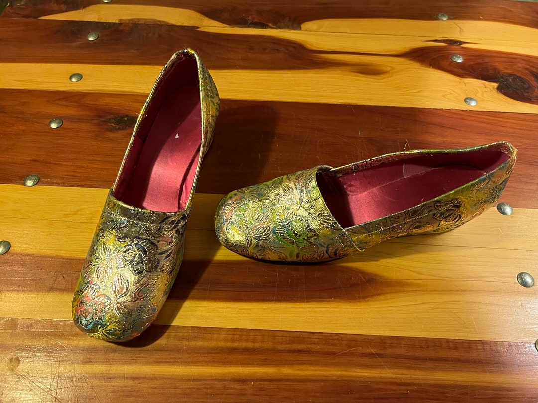Vintage 60's Gold Brocade Shoes 8 - Etsy