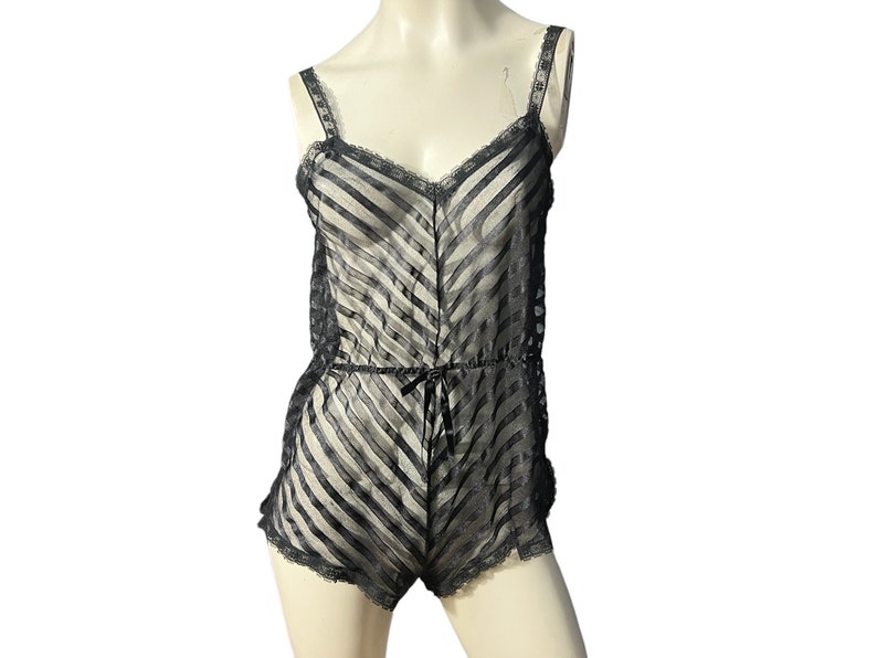 Vintage Sheer Black Teddy L Lilly of France - Etsy