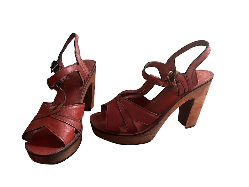 Vintage Imperial 70's Wood Platform Shoes 6 B - Etsy