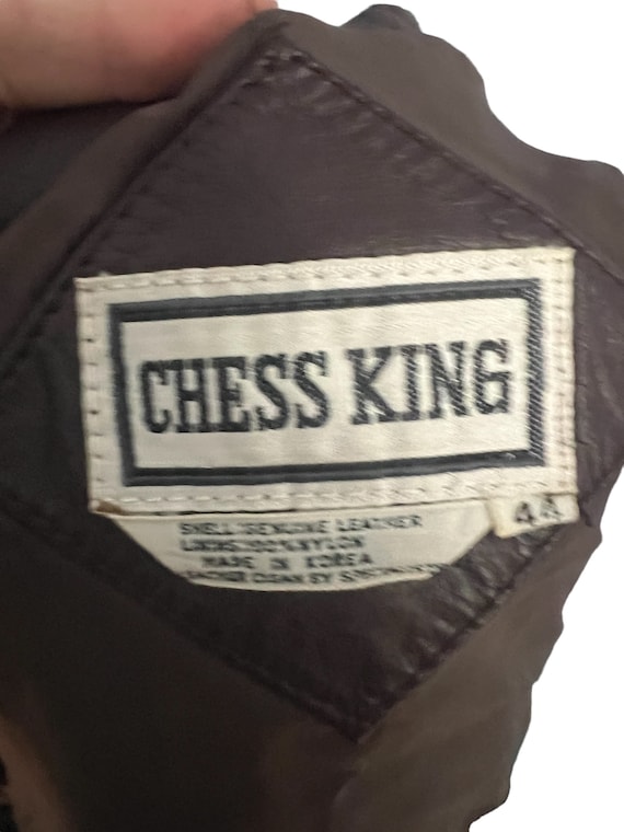 Vintage brown 70's 80's leather jacket 44 Chess King - Gem