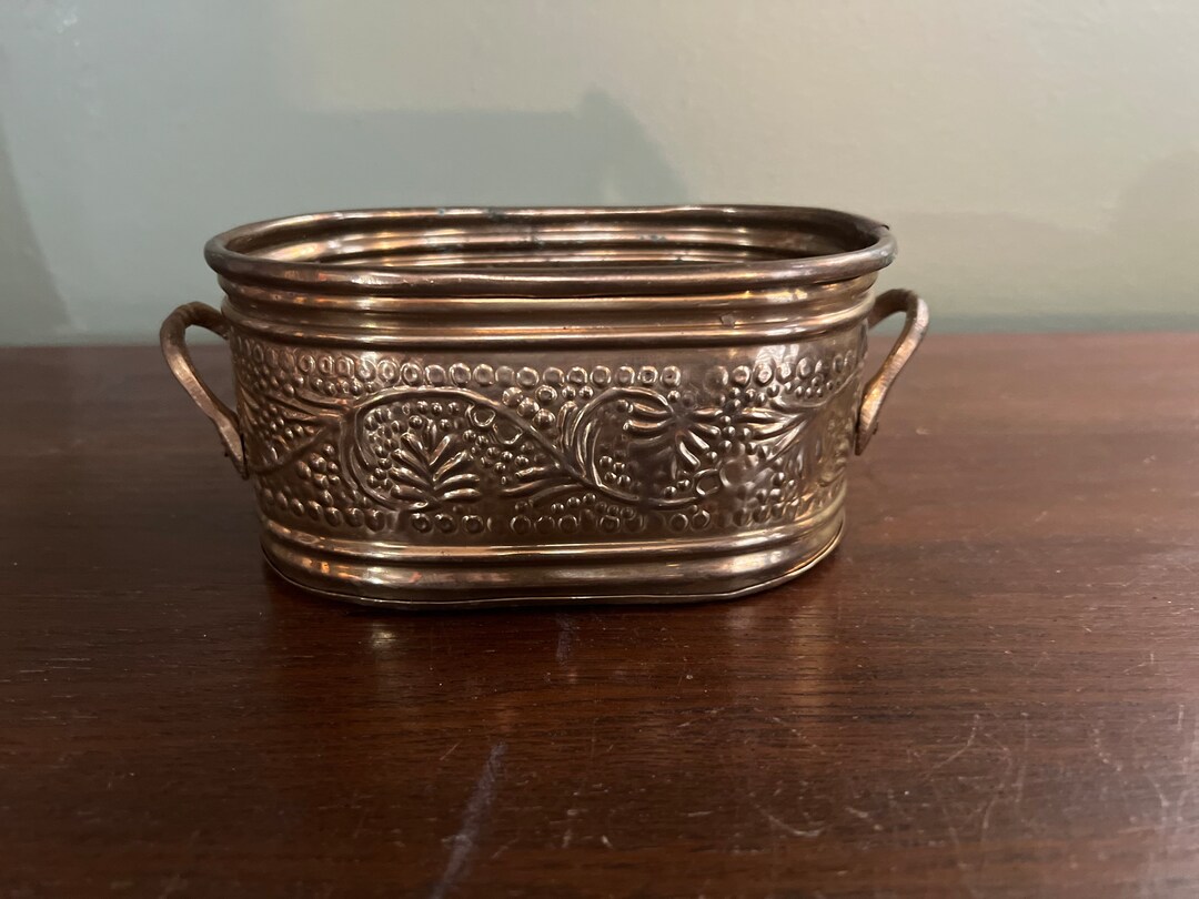 Vintage Decorative Embossed Container Pot - Etsy
