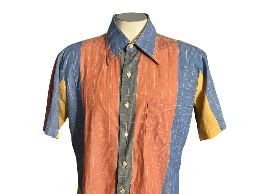 Vintage Men's 70's Button up Shirt M L - Etsy