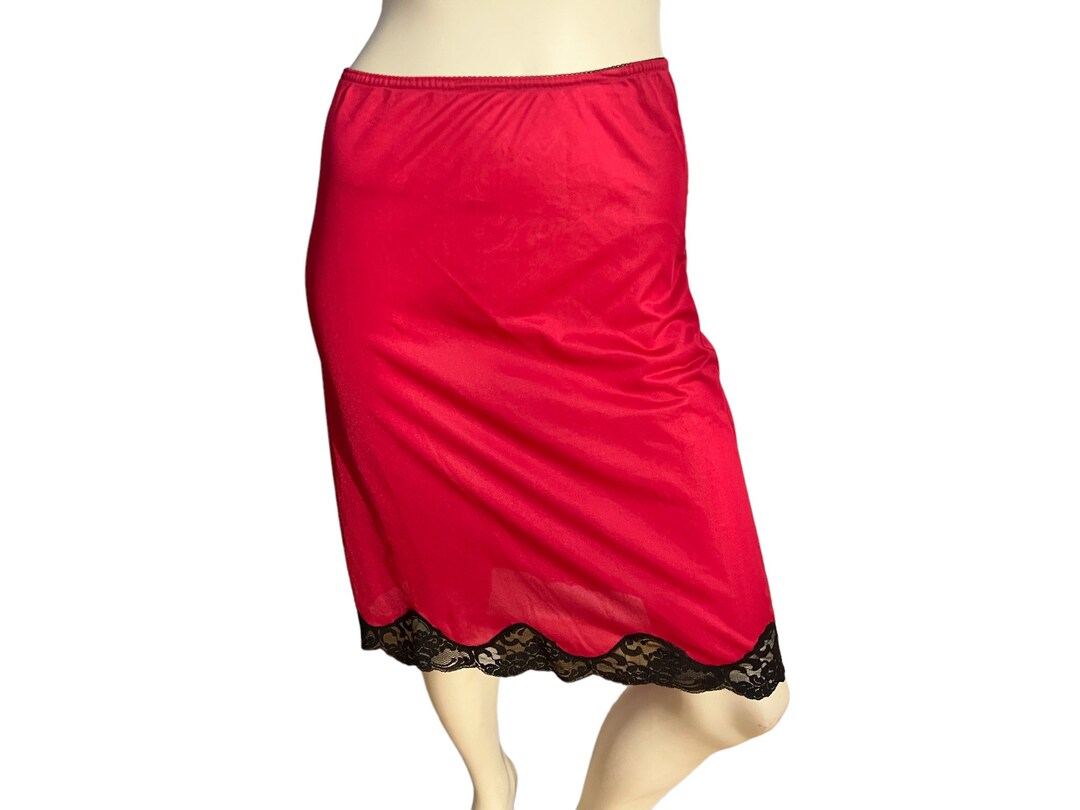 Vintage 80's Red & Black Half Slip Avon S - Etsy