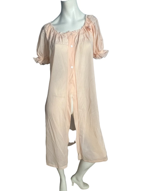 Vintage 60's peach robe lingerie L - Gem