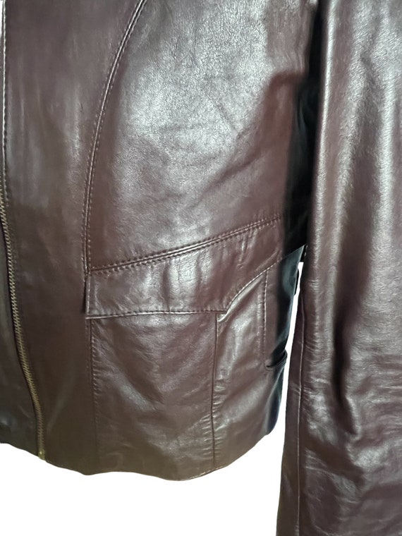 Vintage brown 70's 80's leather jacket 44 Chess King - Gem