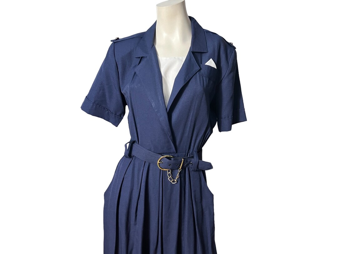 Vintage 80’s Blue Dress 10 M Breli Original - Etsy