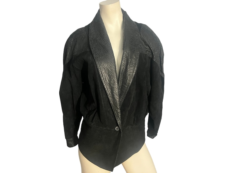 Vintage Black 80's Leather Jacket IOU S - Etsy