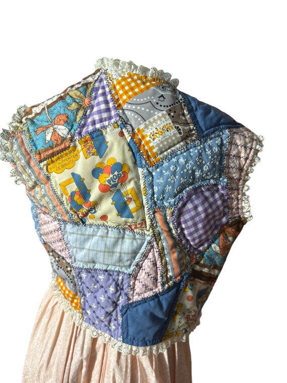 Vintage patchwork quilted vest S M - Gem