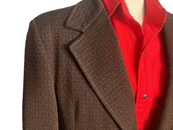 Vintage 70's brown & black mod suit jacket 44 - Gem
