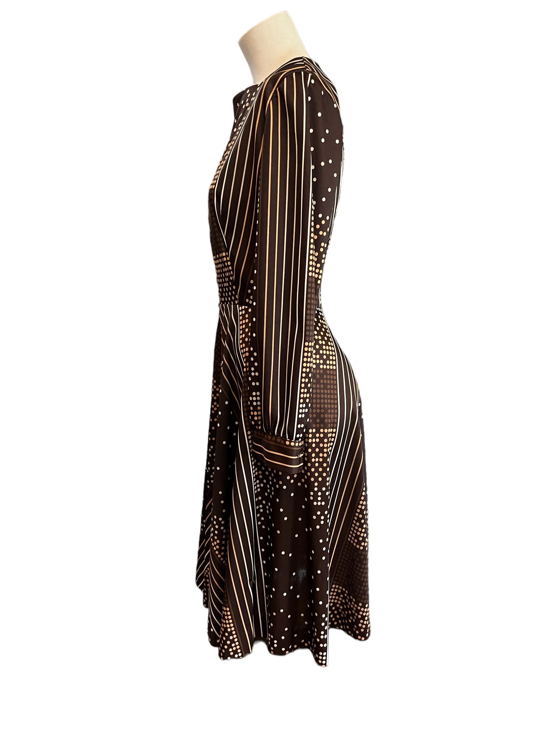 Vintage Brown 70s Mod Dress Donovan Galvani M - Etsy
