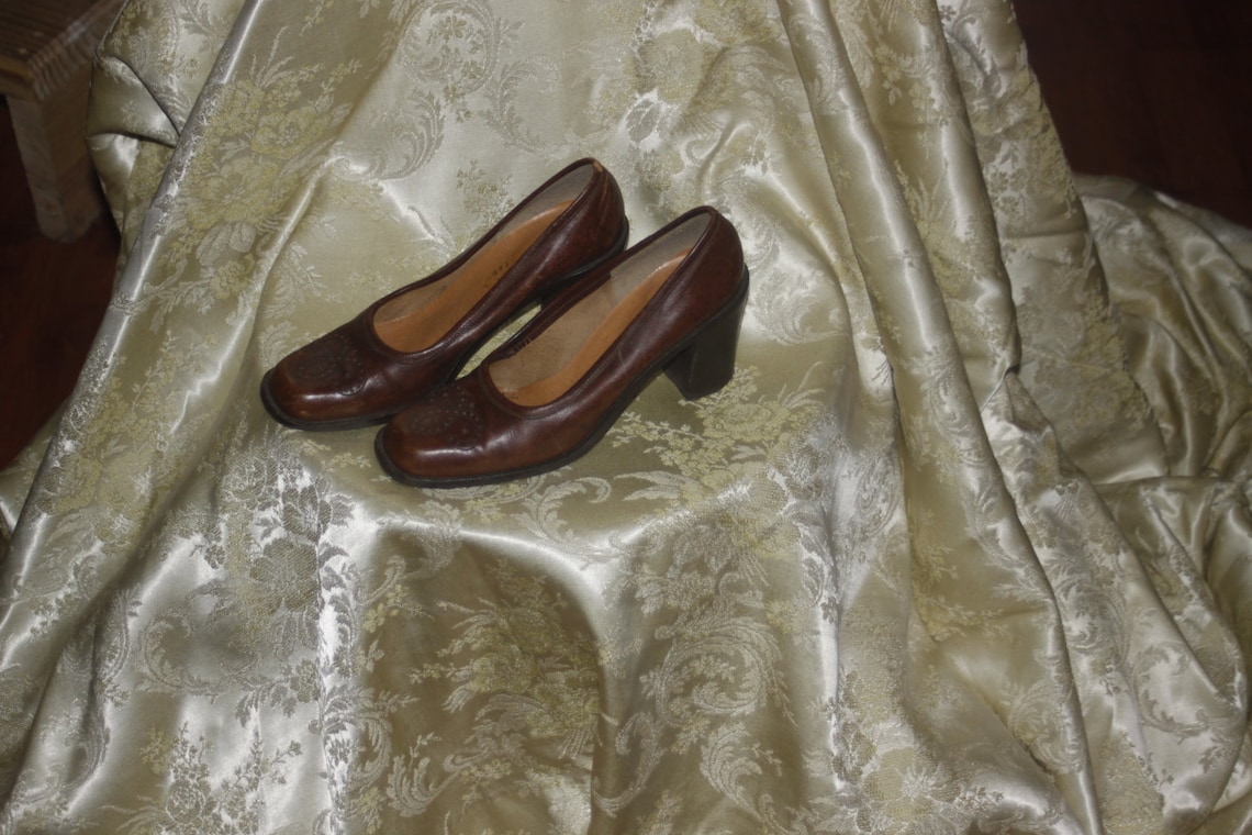 Vintage Brown 1970's Stacked Heels Shoes 6 N - Etsy