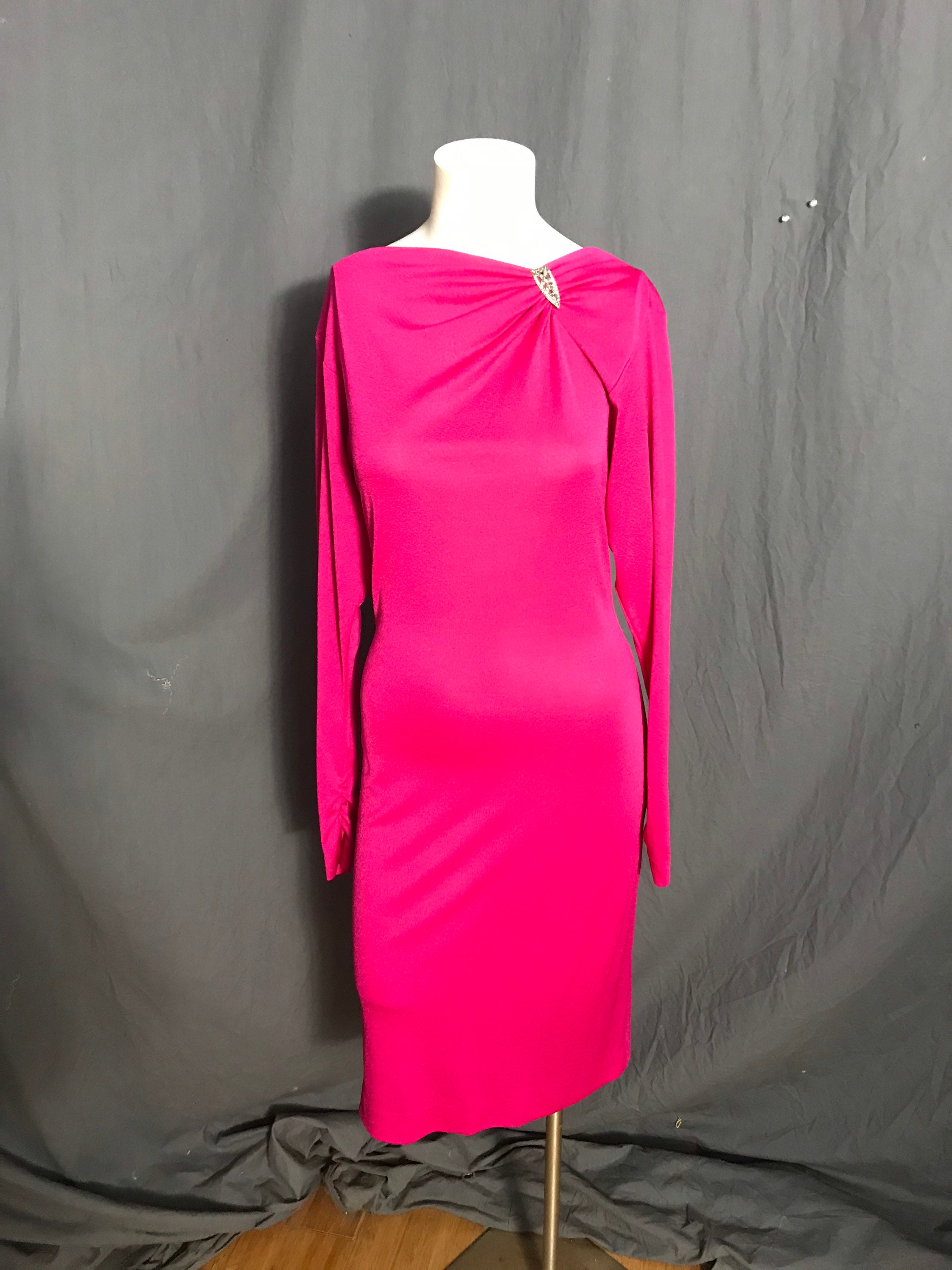 Vintage Karen Okada Climax Hot Pink Dress 11/12 - Etsy