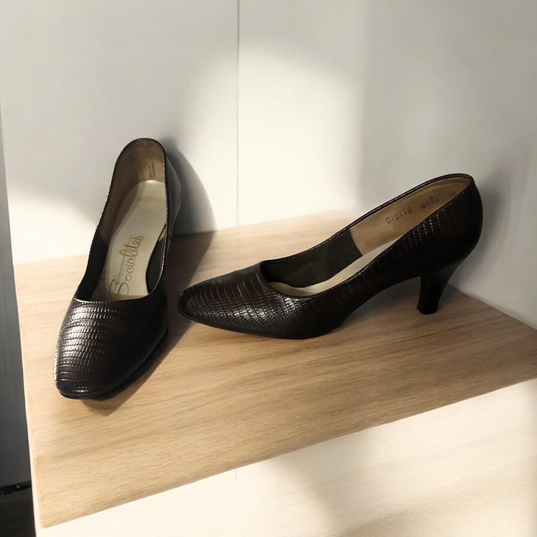 Vintage Brown 60’s Heels 6.5 AA Socialites - Etsy