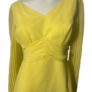 Vintage 60s Yellow Bell Sleeve Dress M - Etsy