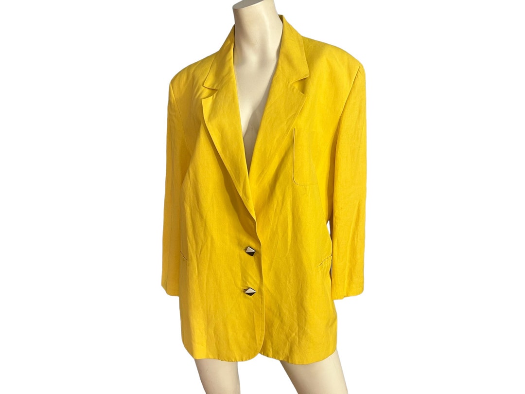 Vintage 80's Yellow Peter Nygard Suit Jacket 14 - Etsy