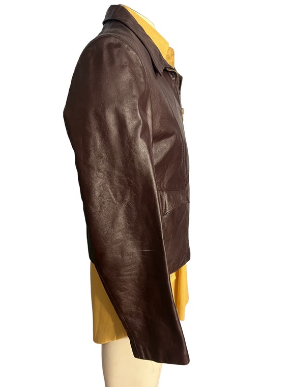 Vintage brown 70's 80's leather jacket 44 Chess King - Gem