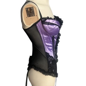 Vintage 80's Purple Black Teddy Corset M Frederick's of Hollywood - Etsy