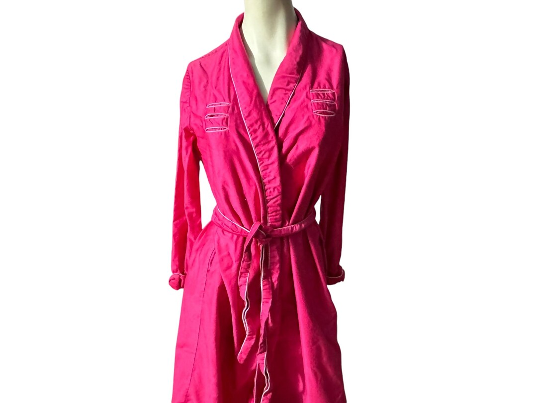 Vintage 70's Hot Pink Robe M David Brown - Etsy