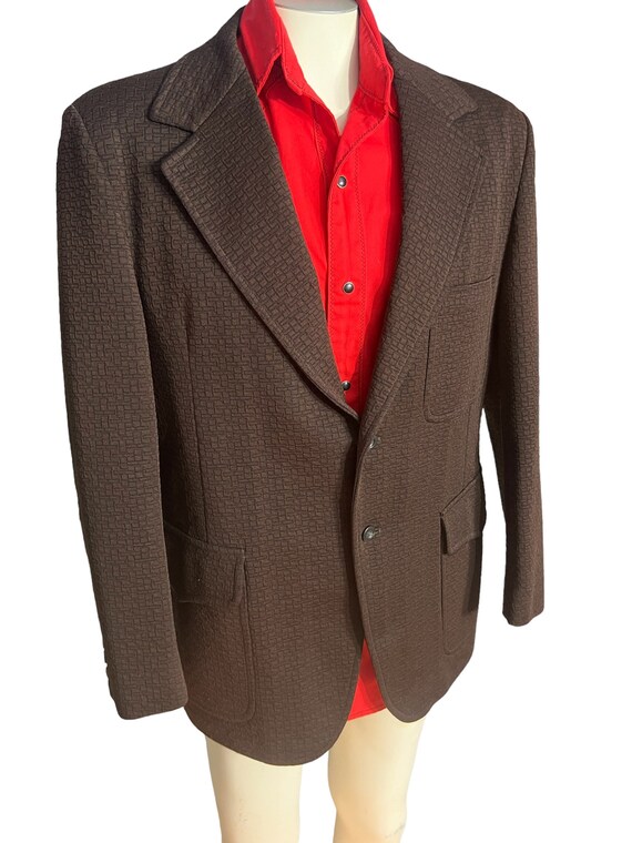 Vintage 70's brown & black mod suit jacket 44 - Gem