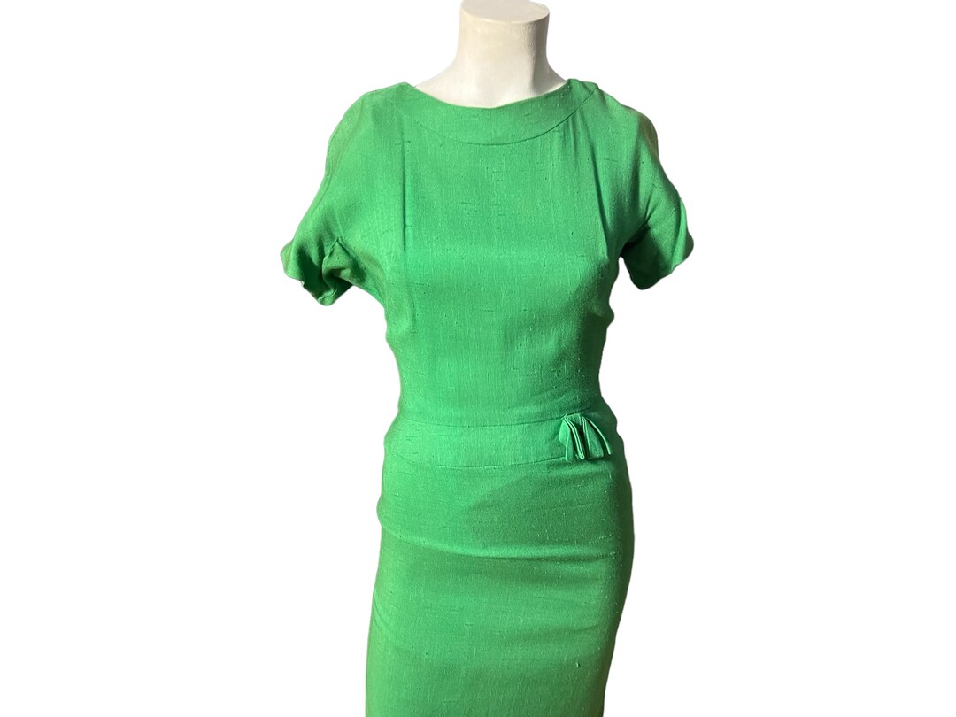 Vintage 60's Green Pencil Dress S Eve Le Cog - Etsy