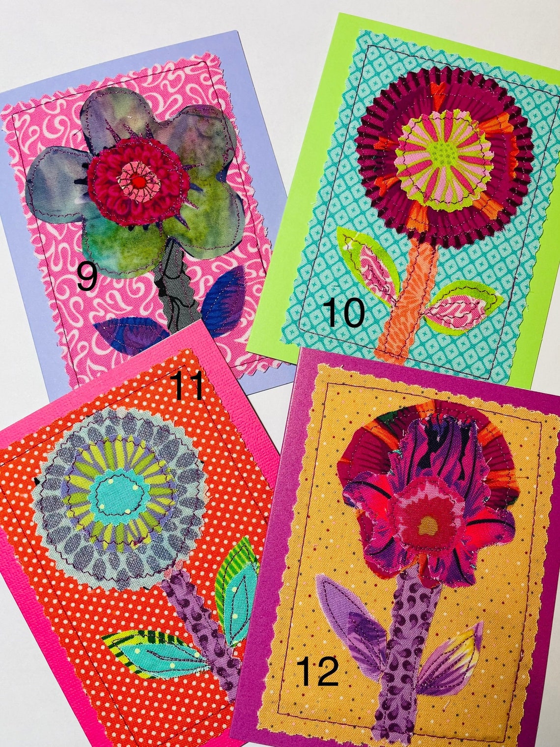Fabric Flower Greeting Card: Raw Edge Applique - Etsy
