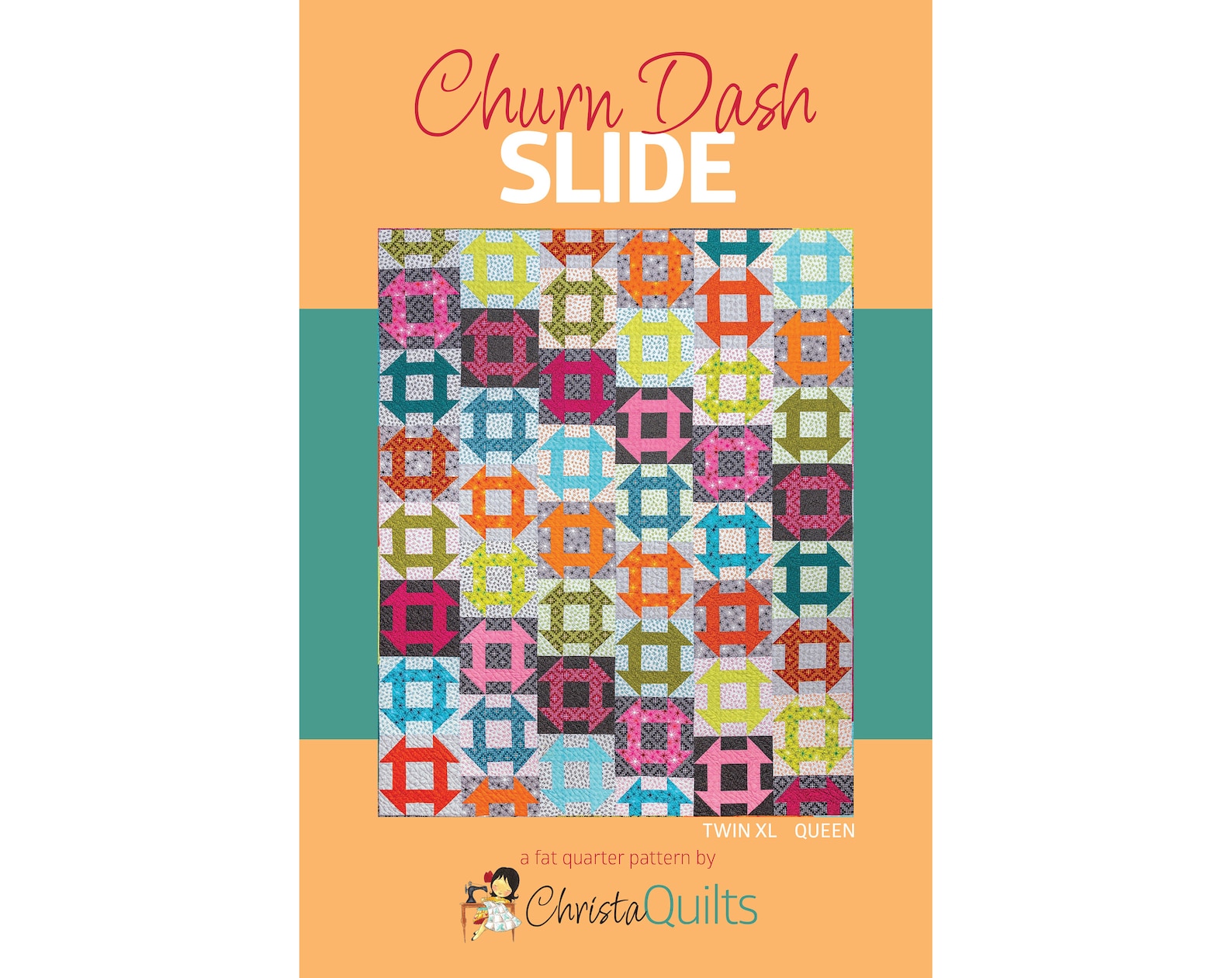 Churn Dash Slide Digital Quilt Pattern by Christa Watson of ...