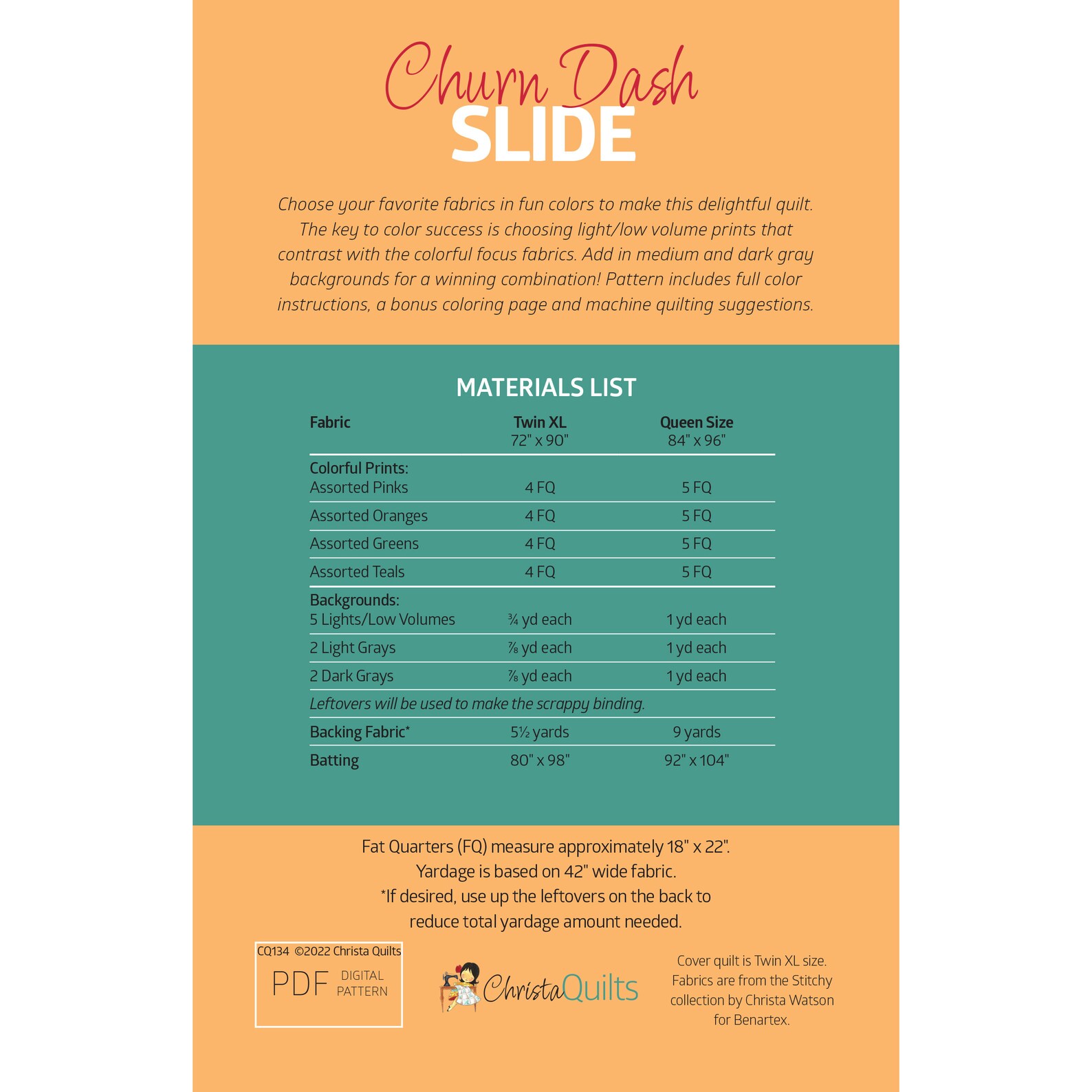 Churn Dash Slide Digital Quilt Pattern by Christa Watson of ...