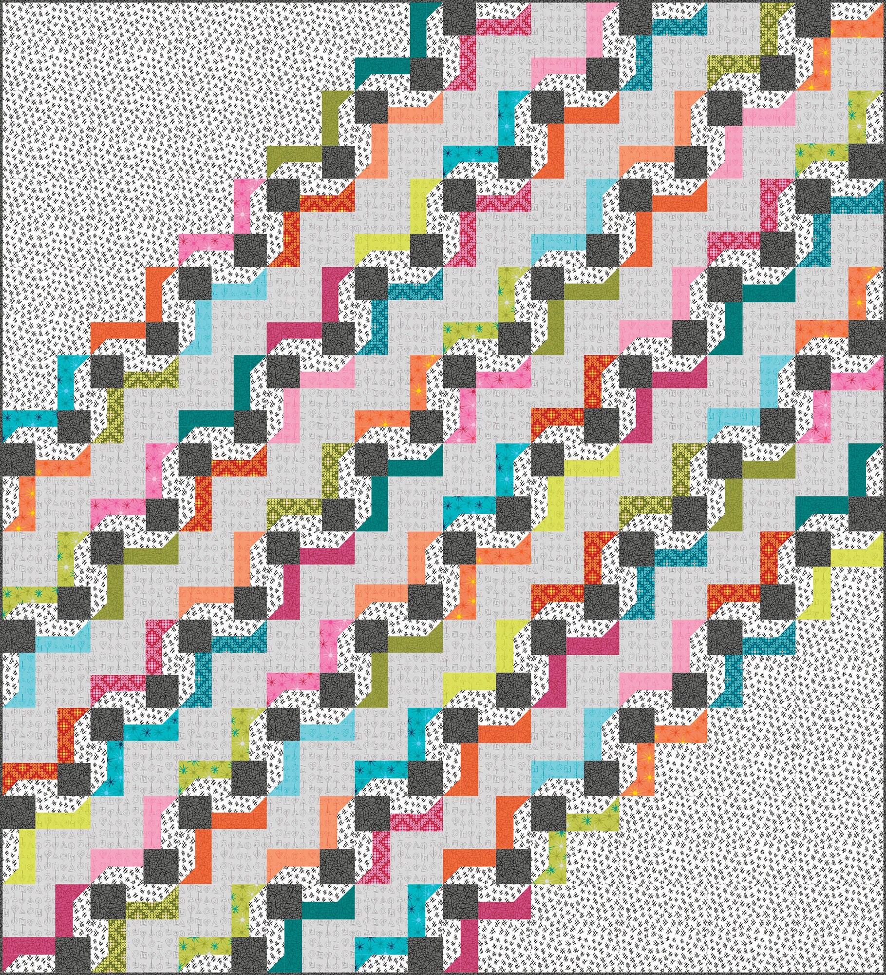 Interlinked Digital Quilt Pattern by Christa Watson of Christaquilts - Etsy