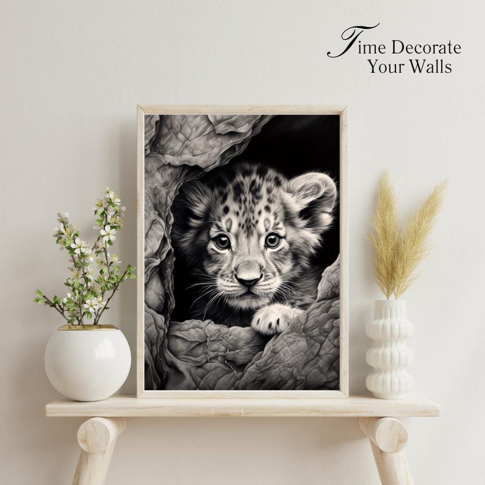 Hidden Lion Cub Digital Art | Ai-generated Design | High-resolution ...