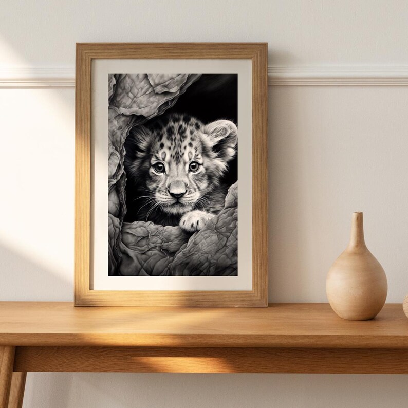 Hidden Lion Cub Digital Art | Ai-generated Design | High-resolution ...