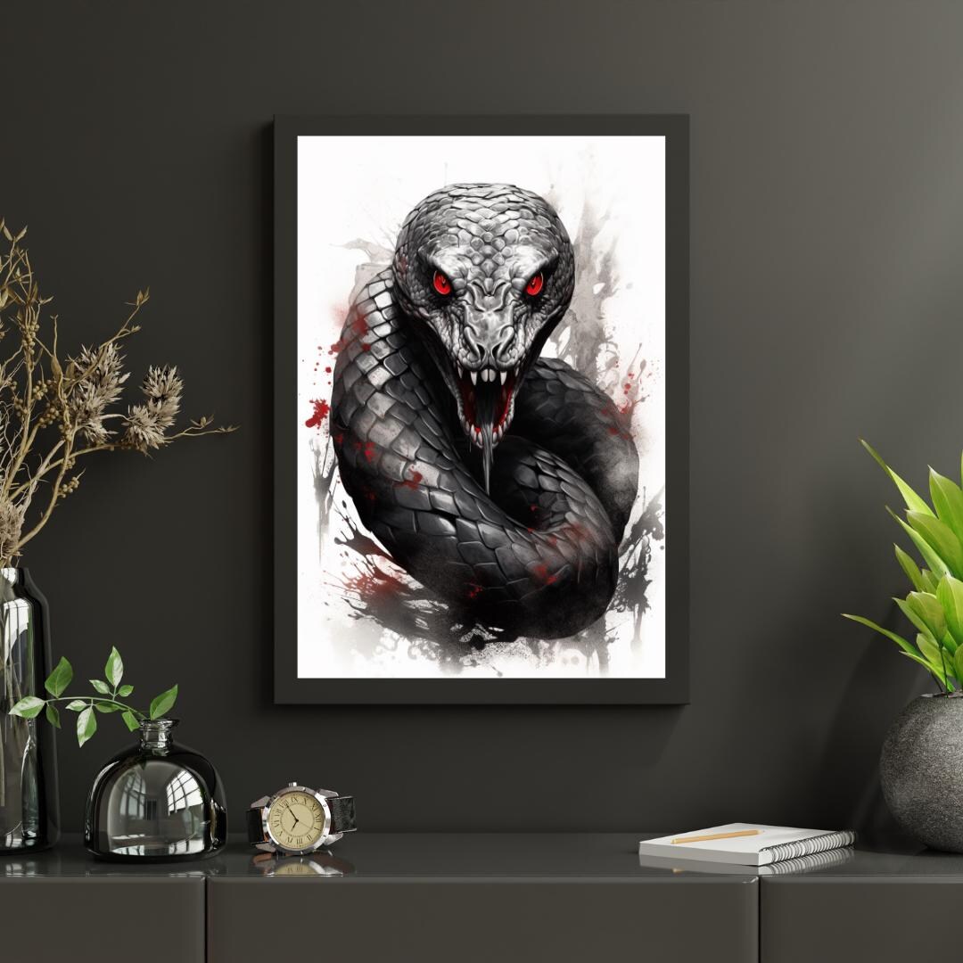 Venomous Fury Digital Art | Ai-generated Snake Portrait | Bold 2:3 ...