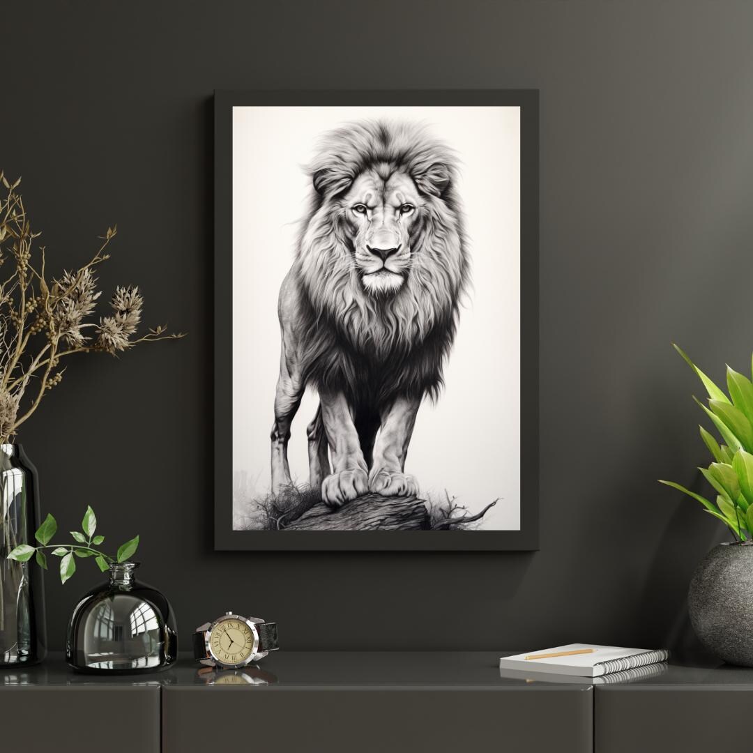 Majestic Lion Digital Art | Ai-generated Realistic Design | 2:3 ...