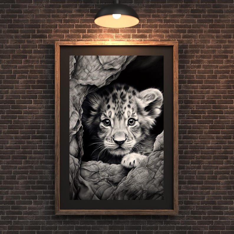 Hidden Lion Cub Digital Art | Ai-generated Design | High-resolution ...