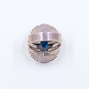 Vintage Sterling Silver Shadow Box Ring | Sterling Blue Stone Ring ...