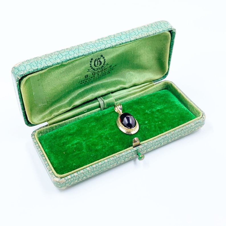 Victorian Garnet Gold Pendant Garnet Carbuncle 14K Gold Drop | Etsy