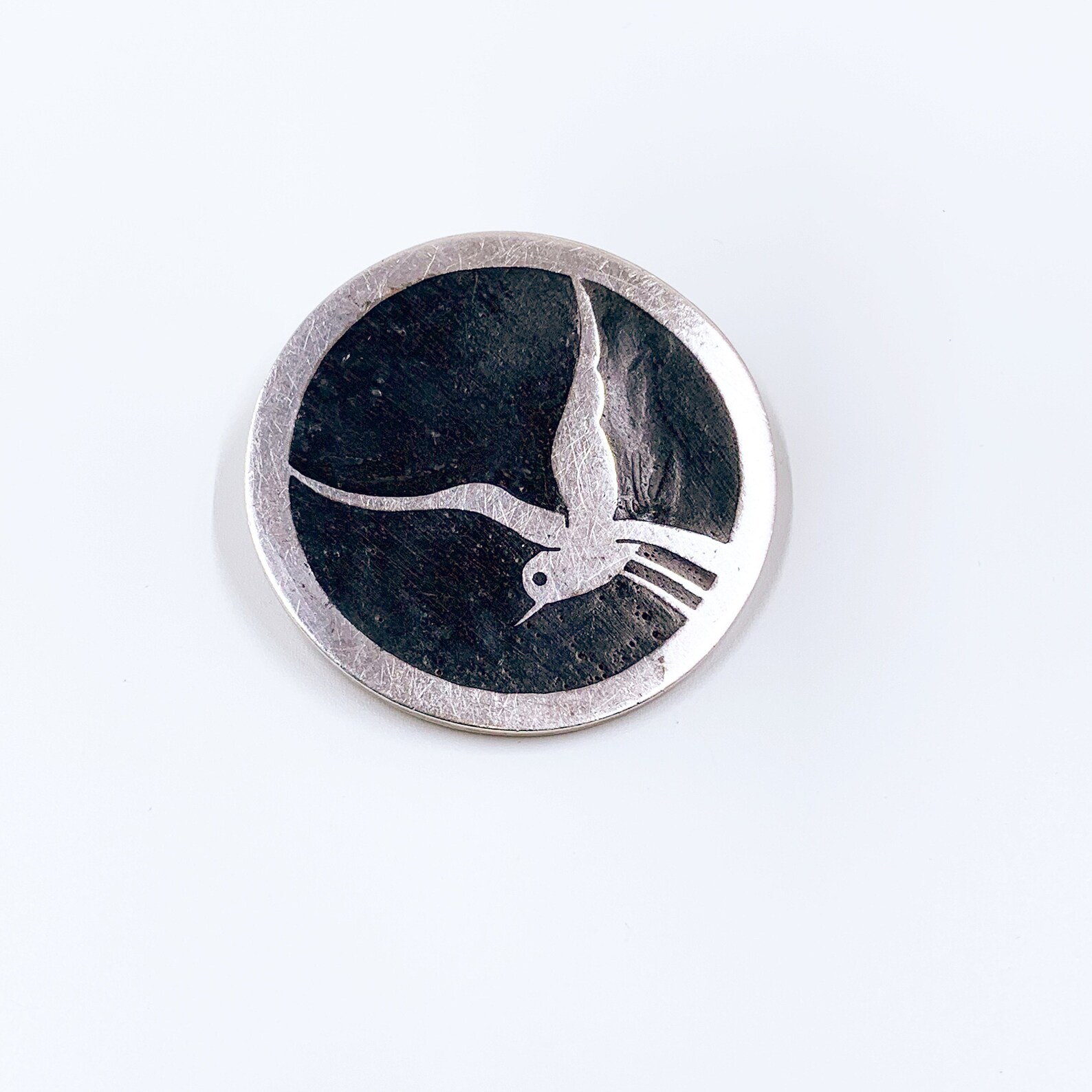 Vintage Sterling Bird Inlay Brooch Modernist Wood Inlay - Etsy